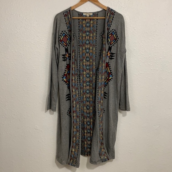 ANDREE BY UNIT | Sweaters | Andre By Unit Light Grey Boho Embroidered ...